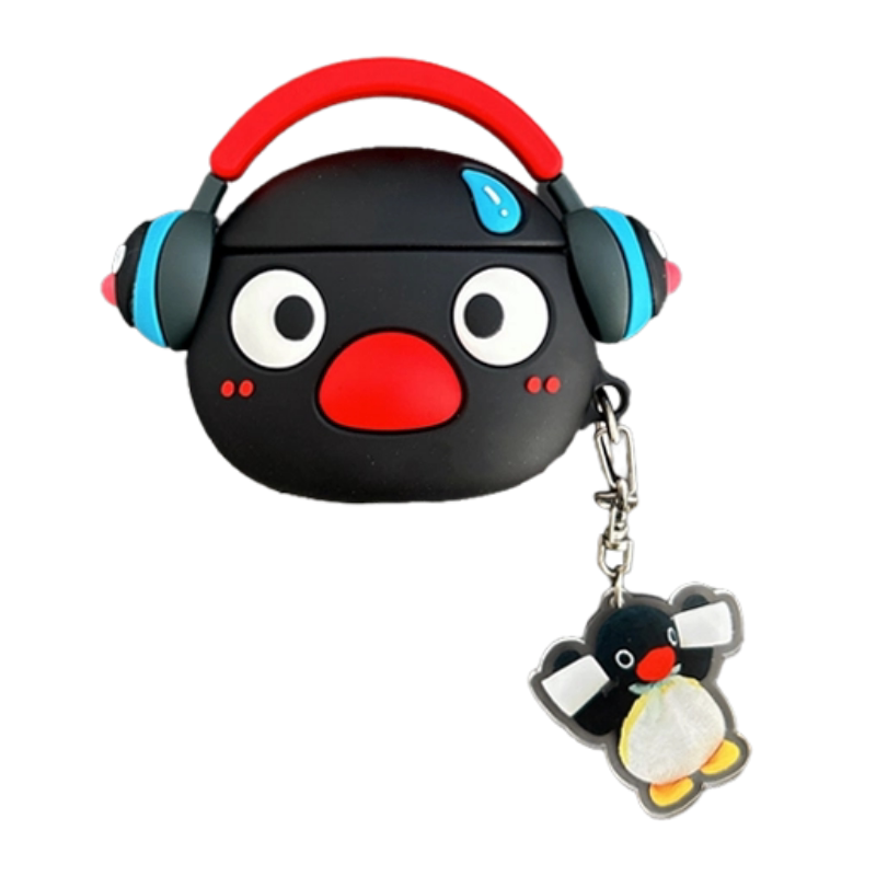 Универсальный силиконовый защитный чехол для AirPods Pro/Pro2 с пингвинской темой Pingu и лейндром - аксессуар для