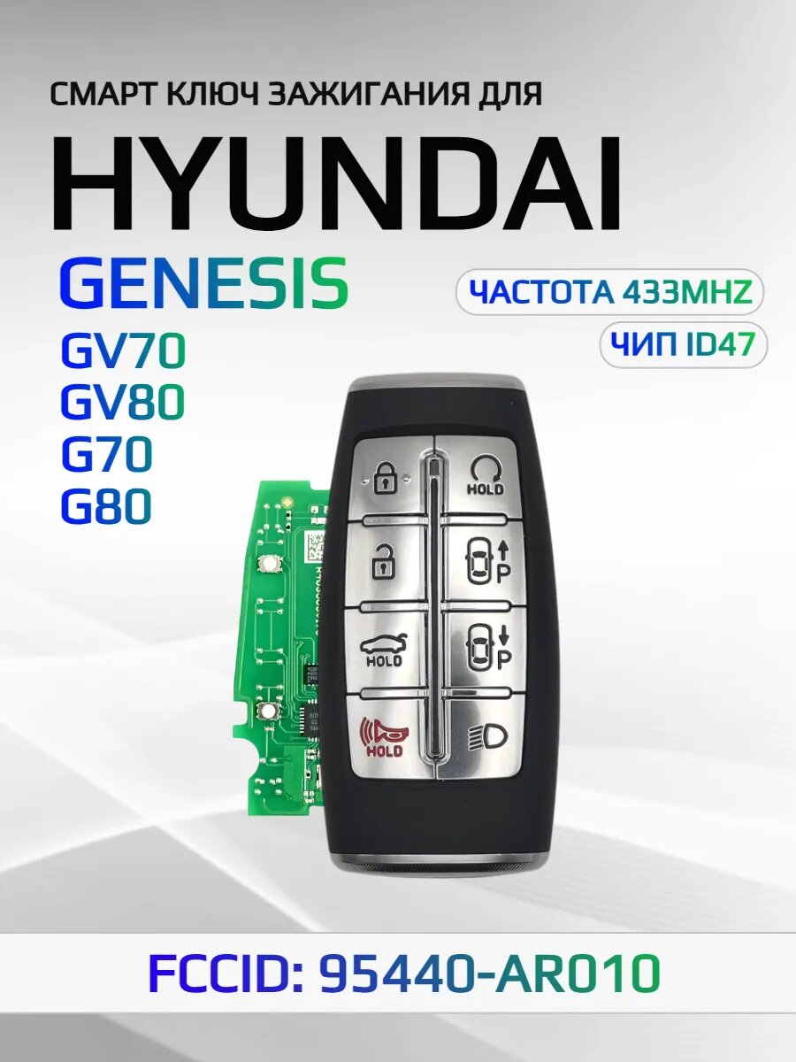 Смарт ключ зажигания для Hyundai Genesis с 7+1panic! кнопками, Hyundai Genesis 2022 G70 G80 GV70 GV80