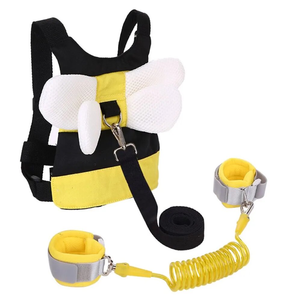 Тяговая веревка для детского рюкзака с защитой от потери-yellow bee