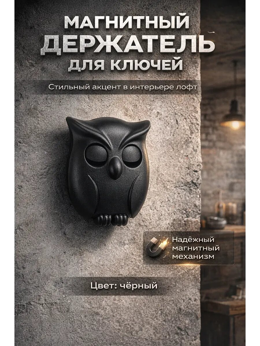 Ключница настенная магнитная Сова держатель для ключей
