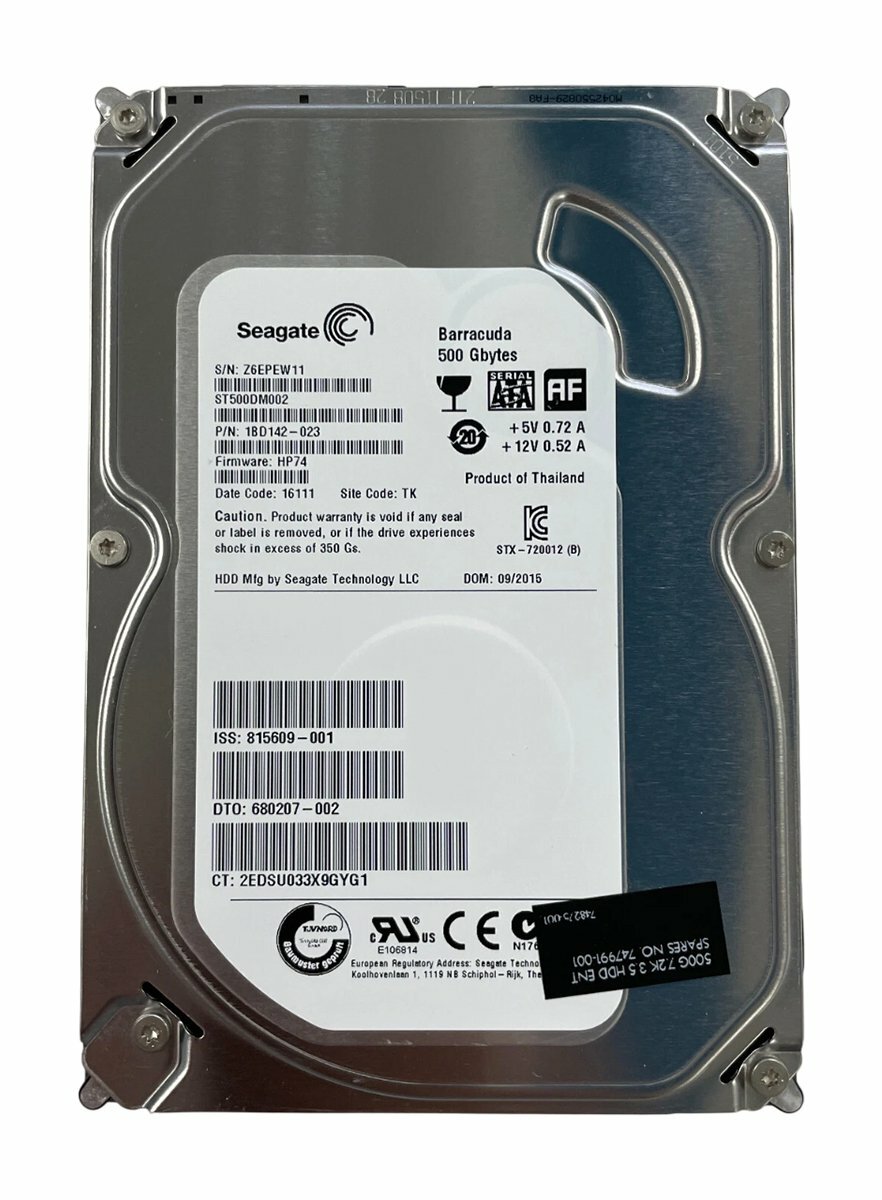 Жесткий диск HP 500Gb 7200 SATAIII 3.5" HDD QK554AA