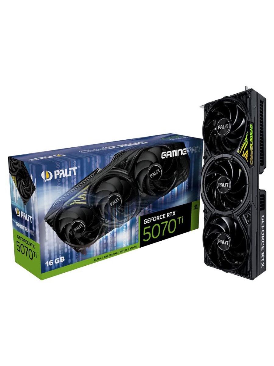 Palit Видеокарта GeForce RTX 5070 Ti GamingPro 16 ГБ (NE7507T019T2-GB2031A)