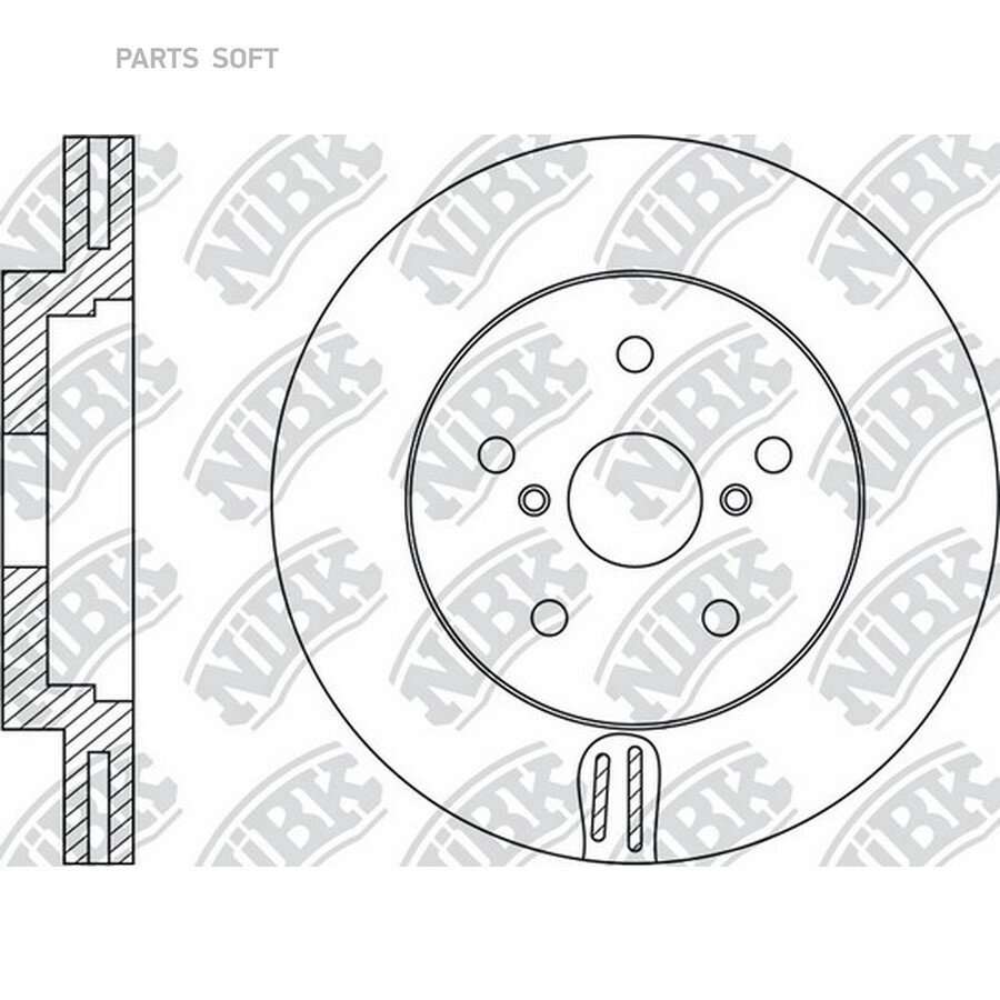 Диск тормозной SUBARU Forester (12-), Legacy (03-) передний (1шт.) NIBK от официального дистрибьютора, NIBK, артикул RN1507