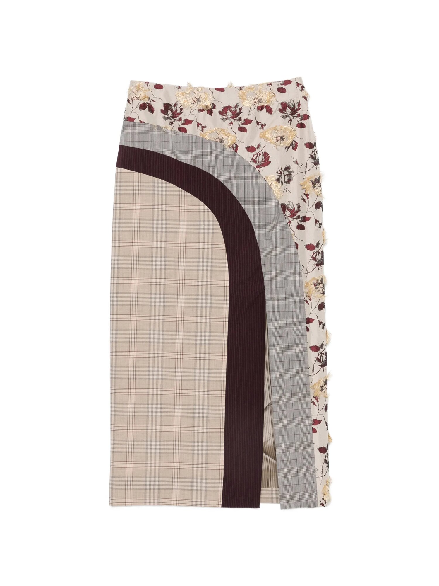 Юбка Patchwork floral-print midi skirt