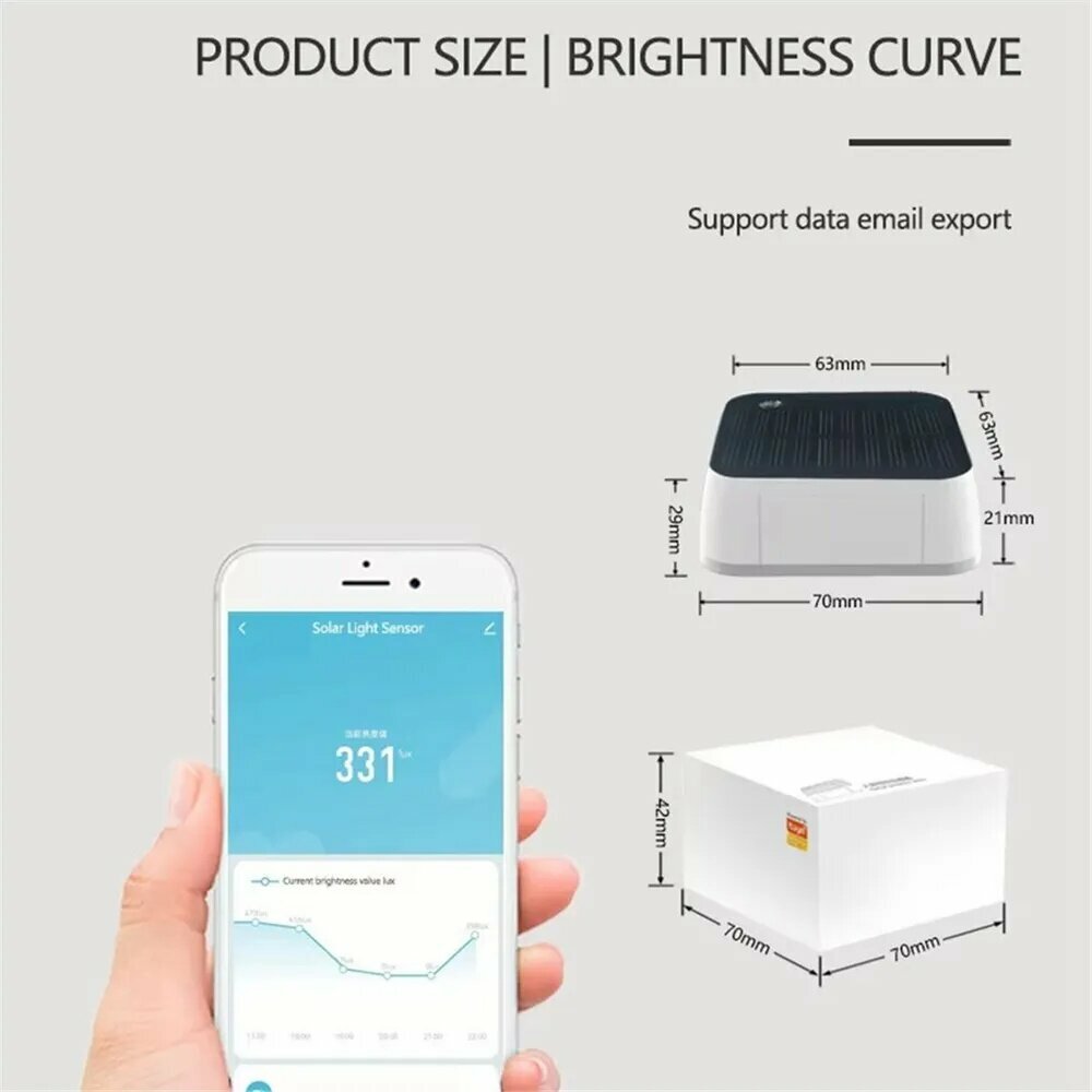 Датчик освещенности Tuya ZigBee Solar IP65, водонепроницаемый, с функцией мониторинга освещенности в режиме реального времени