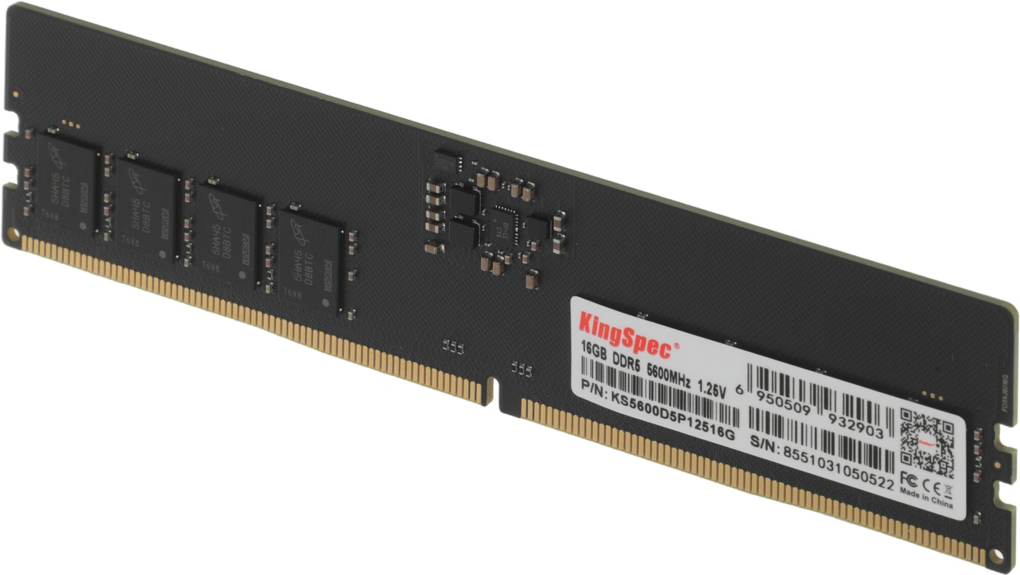 Оперативная память Kingspec KS5600D5P11032G, 32ГБ, DDR5, DIMM, 5600MHz, CL40, черный