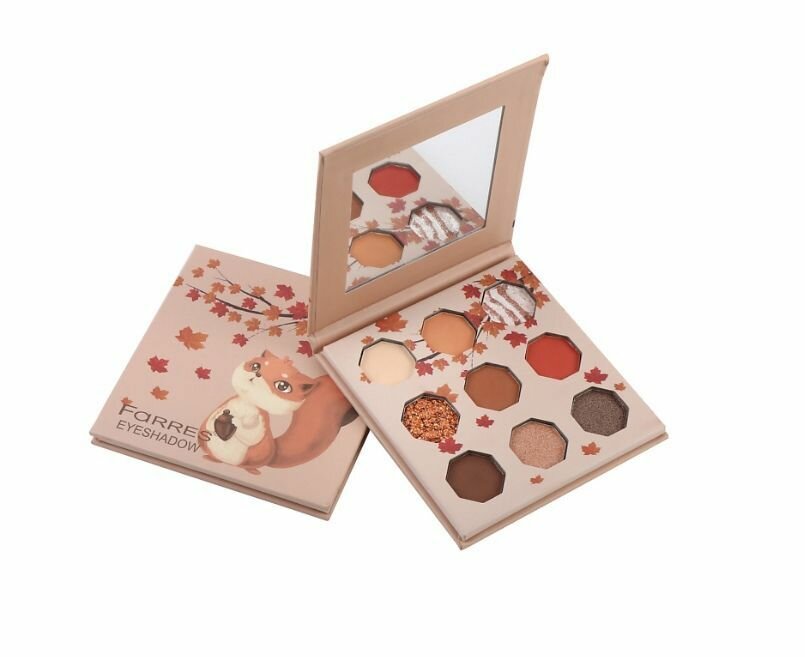 Farres cosmetics Тени для век Белочка, 9 цветов, тон 04
