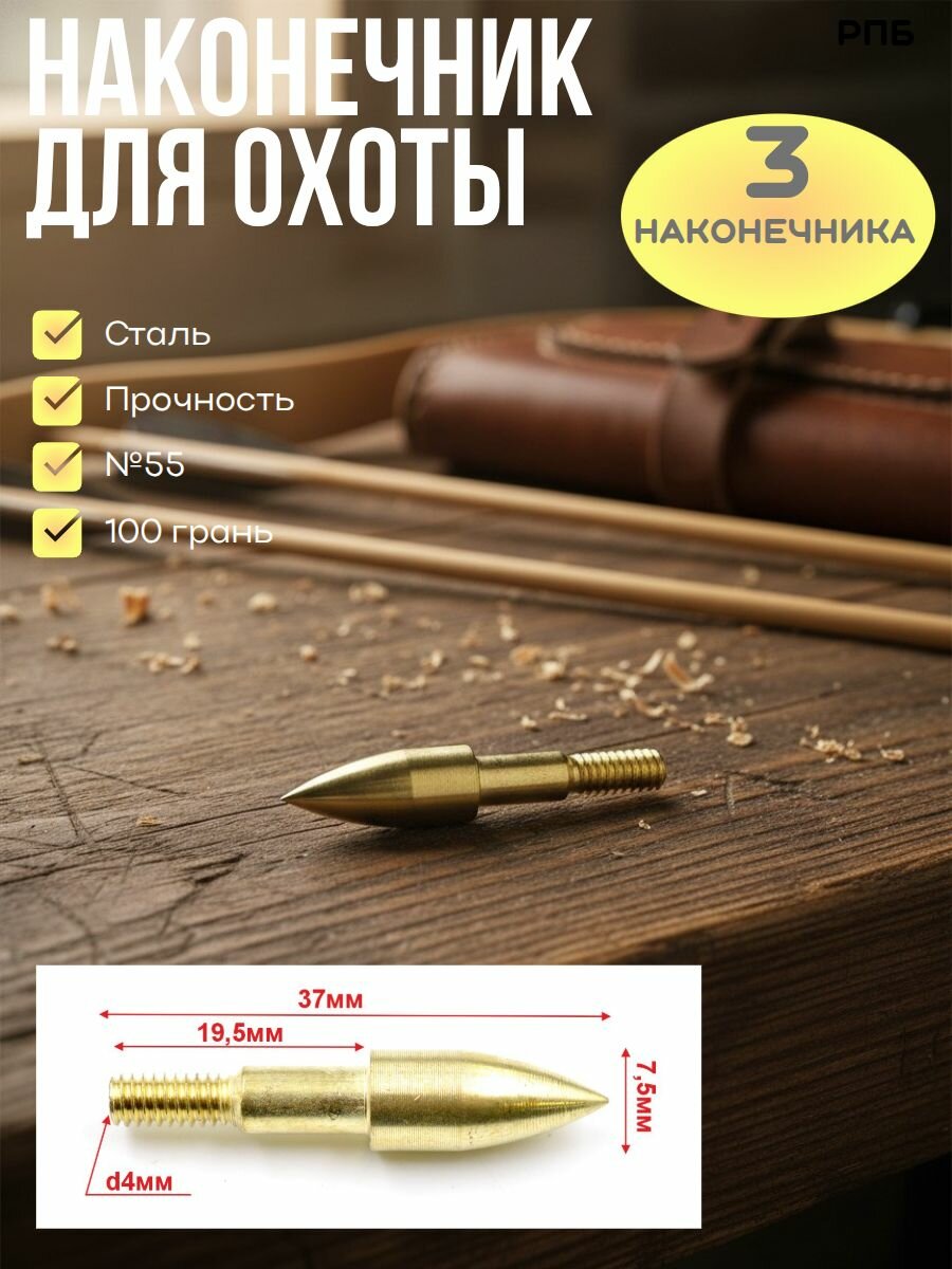 Наконечник РПБ №55, 100 гран, материал железо (3 штуки)