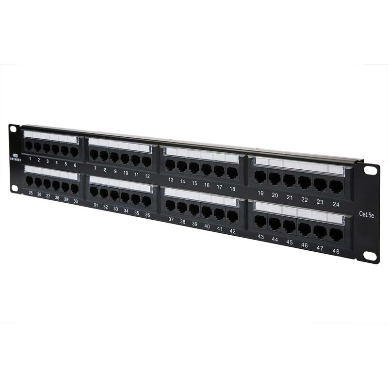 Панель коммутационная кат.5E UTP 19дюйм 2U 48хRJ45 568A/В с организат. черн. Datarex DR-405100
