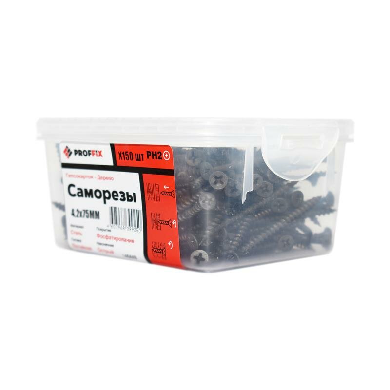 Саморез усиленный гипсокартон-дерево 4.2х75 (TWN) (контейнер) (уп.150шт) Tech-Krep PRO/Zitar 146453