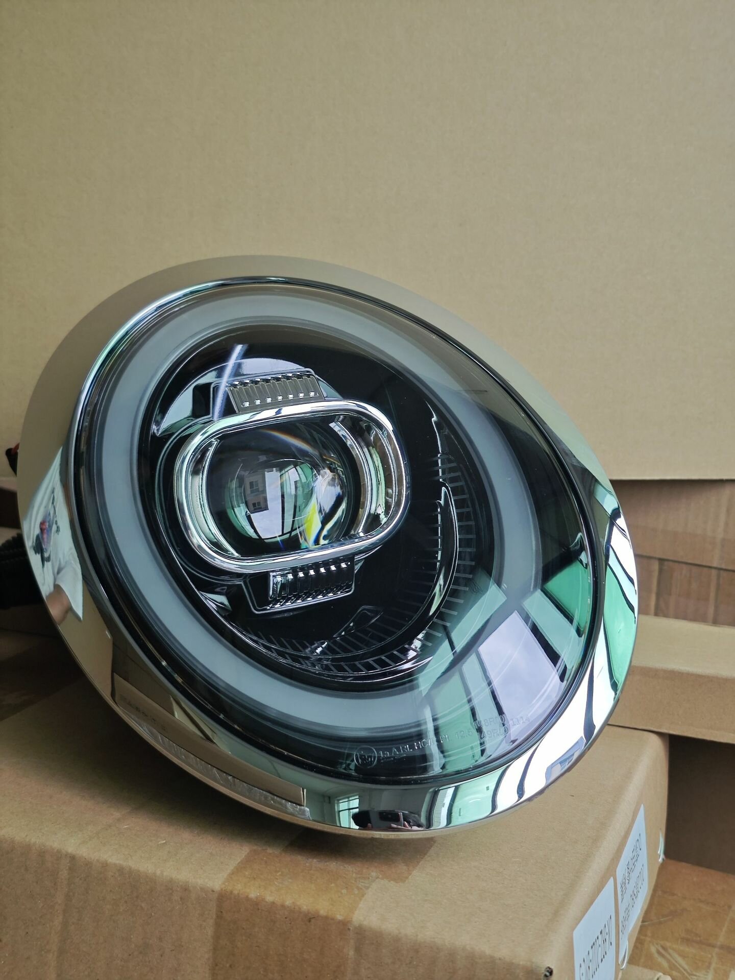 Фара головного света для MINI R50 R52 R53, светодиодная с динамическим поворотником, Хром，2 шт(левая+правая）