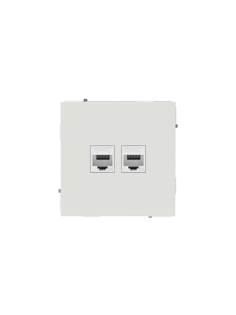 Розетка компьютерная 2-м KANT RJ45 кат.5E без шторки бел. песок DKC 7010664