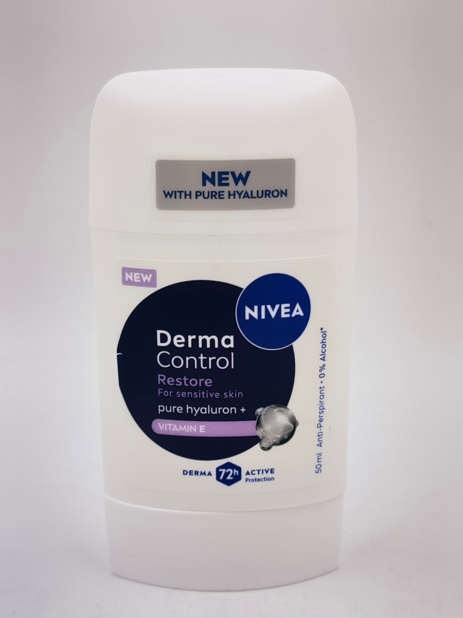 Антиперспирант стик NIVEA Derma Control, Restore, защита 72 часа, с витамином Е и гиалуроновой кислотой, 50 мл