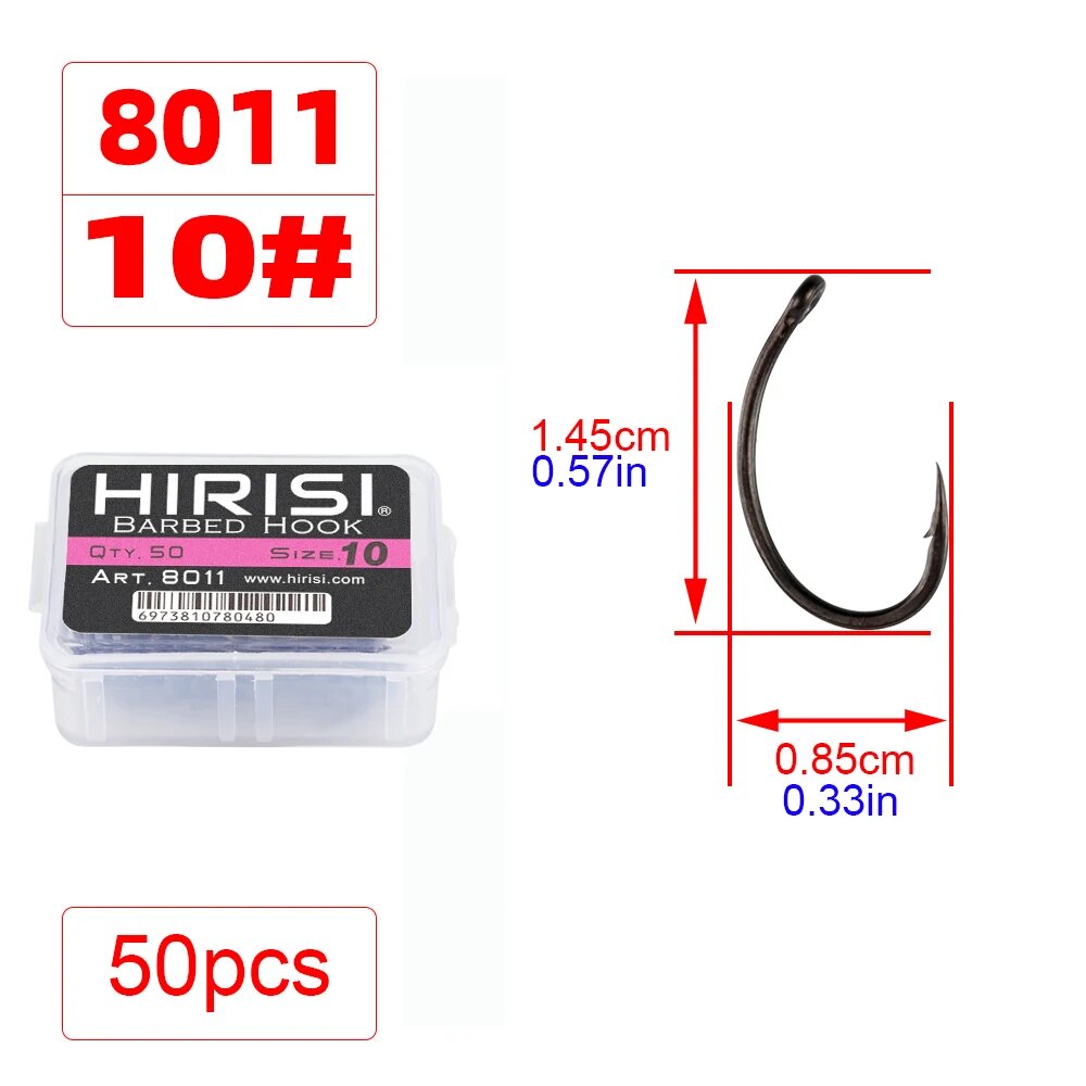 Рыболовные крючки Hirisi 8011, 10#, 50 шт.