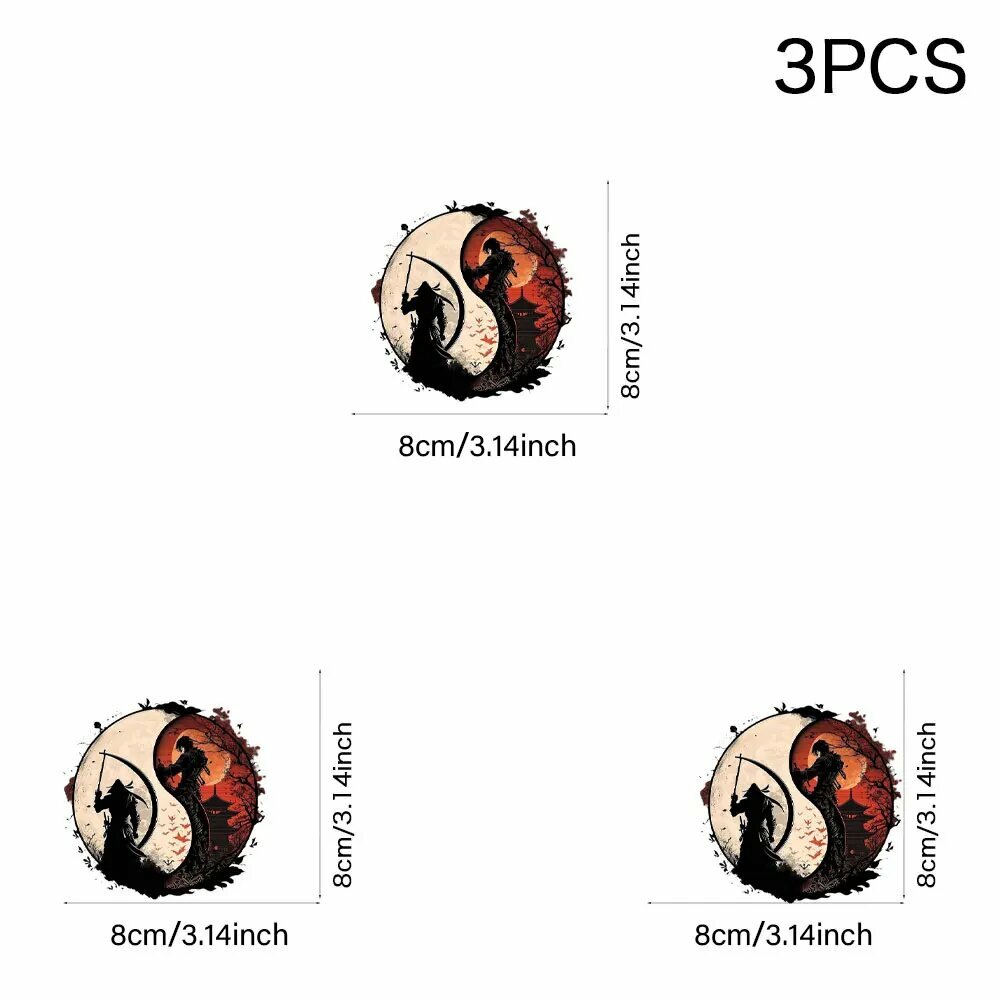 Наклейки Yin Yang Волк, 3шт, Цвет: No.4