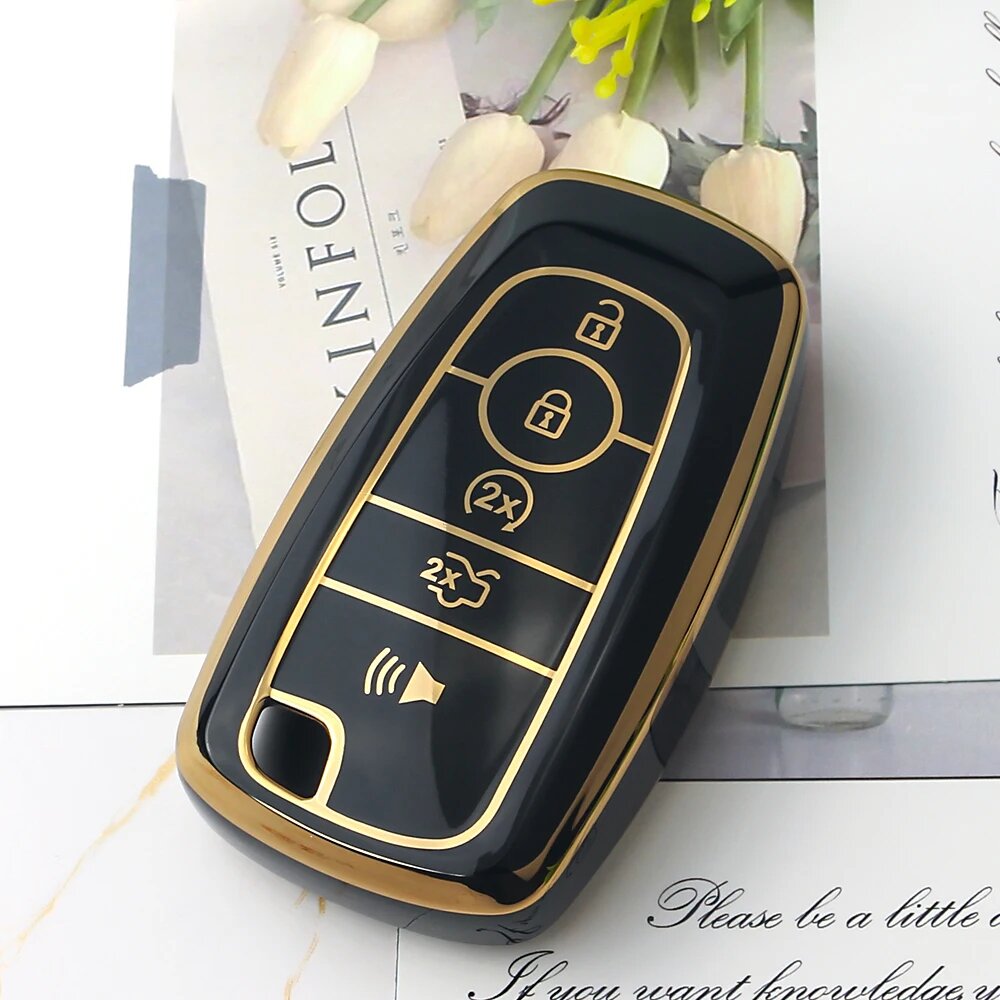 Черный чехол для ключа Ford 5 кнопок KEYYOU