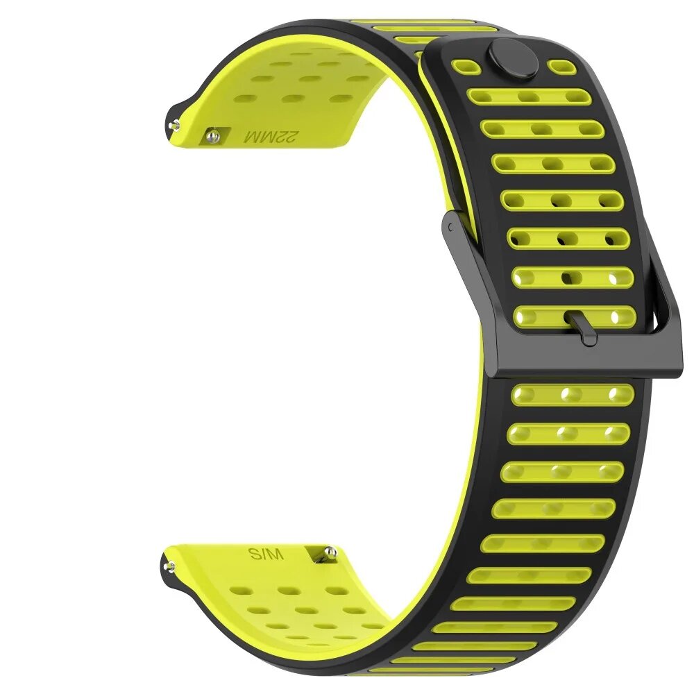 Силиконовый ремешок Black yellow 22 мм для Suunto Vertical
