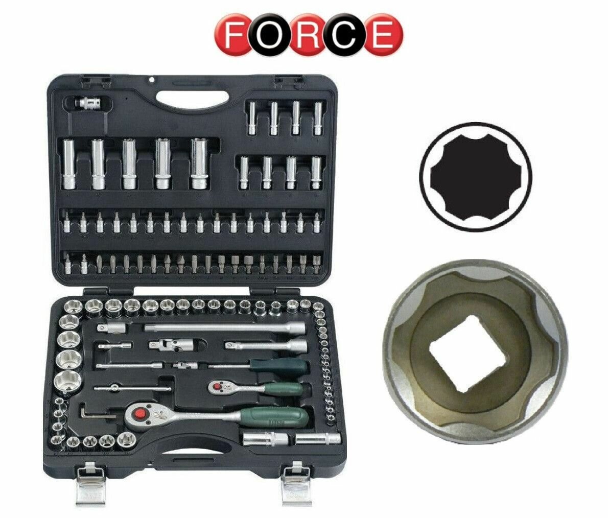 Набор инструмента для ремонта авто Force 41082R, 108 предметов, 6-гранный SUPER LOCK