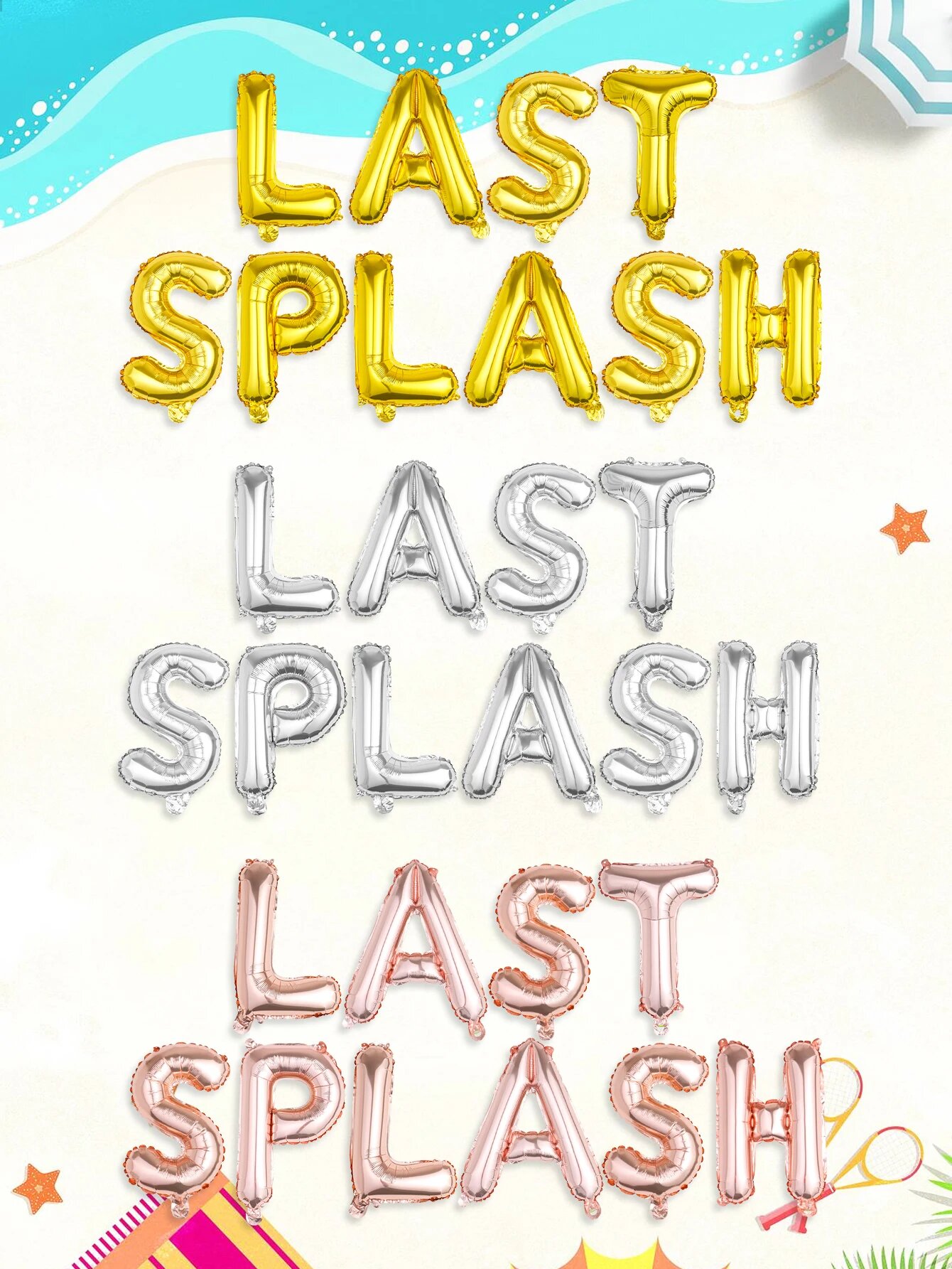 Набор шаров "Last Splash" для девичника 10pcs Rose Gold — фото 1