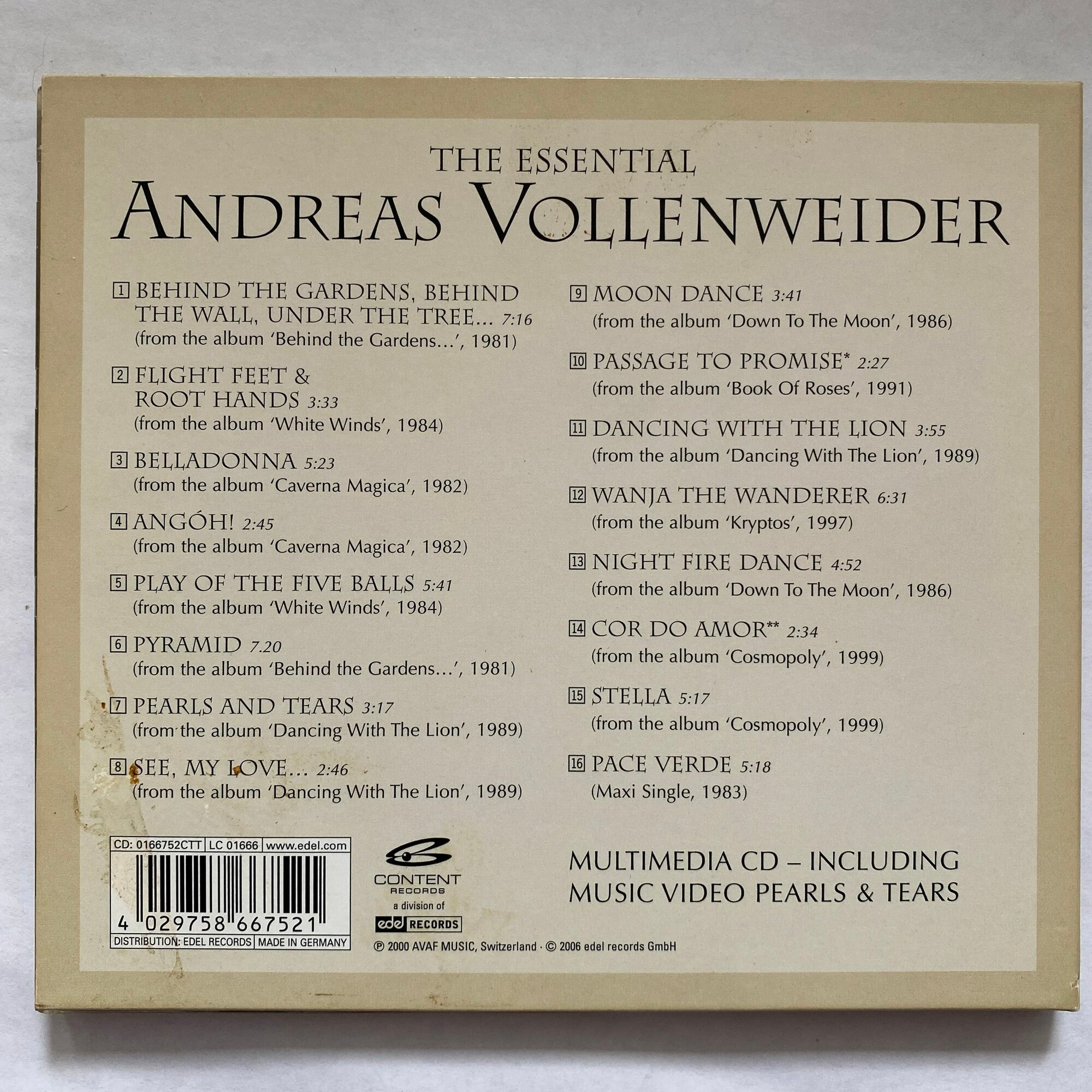 Компакт-диск (CD). Andreas Vollenweider. The Essential. — фото 1