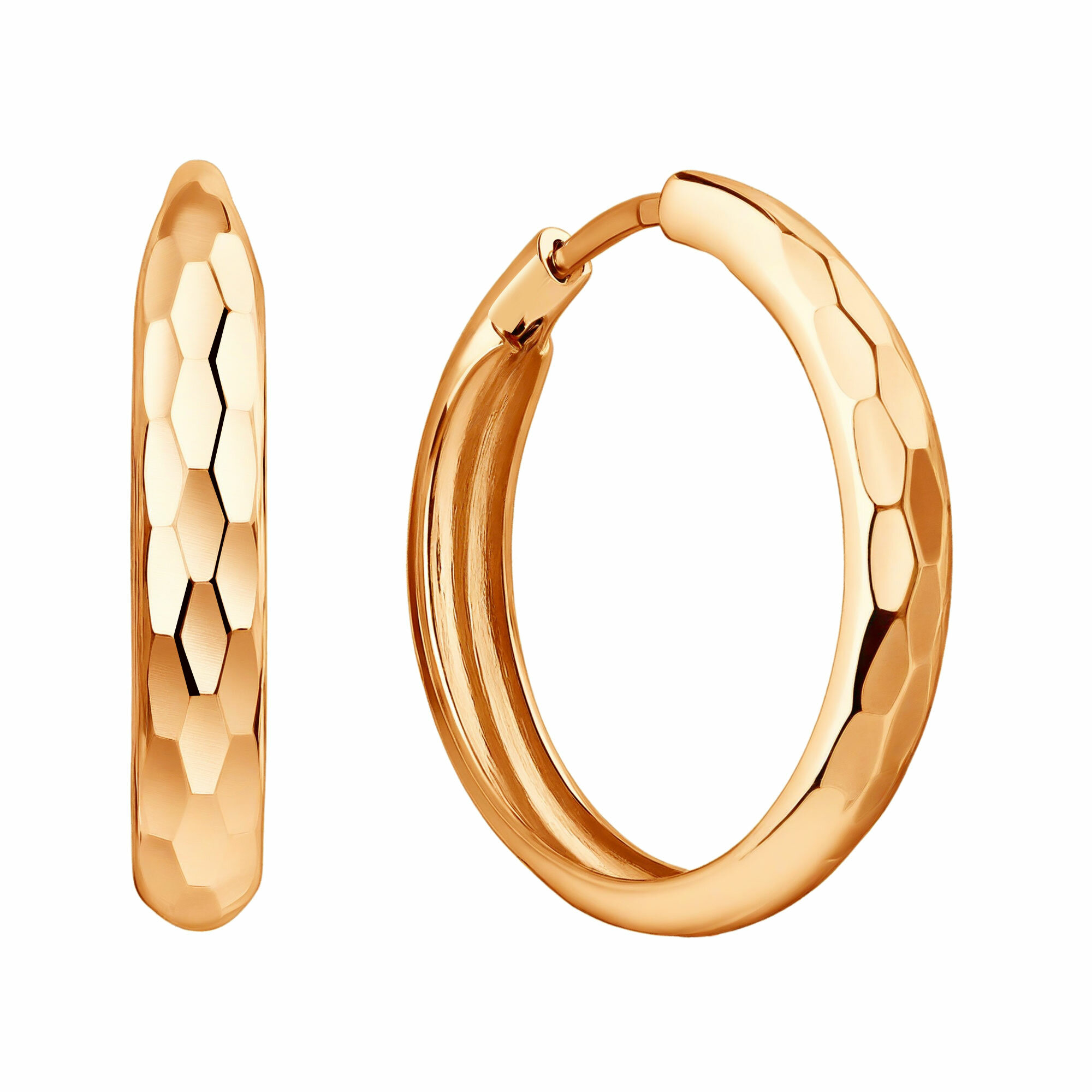 Серьги конго, красное золото, 585 проба
