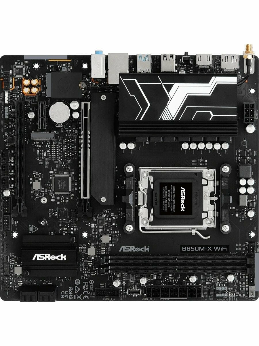 Материнская плата Asrock B850M-X WIFI R2.0, Socket AM5, AMD B850, mATX, DDR5, Ret