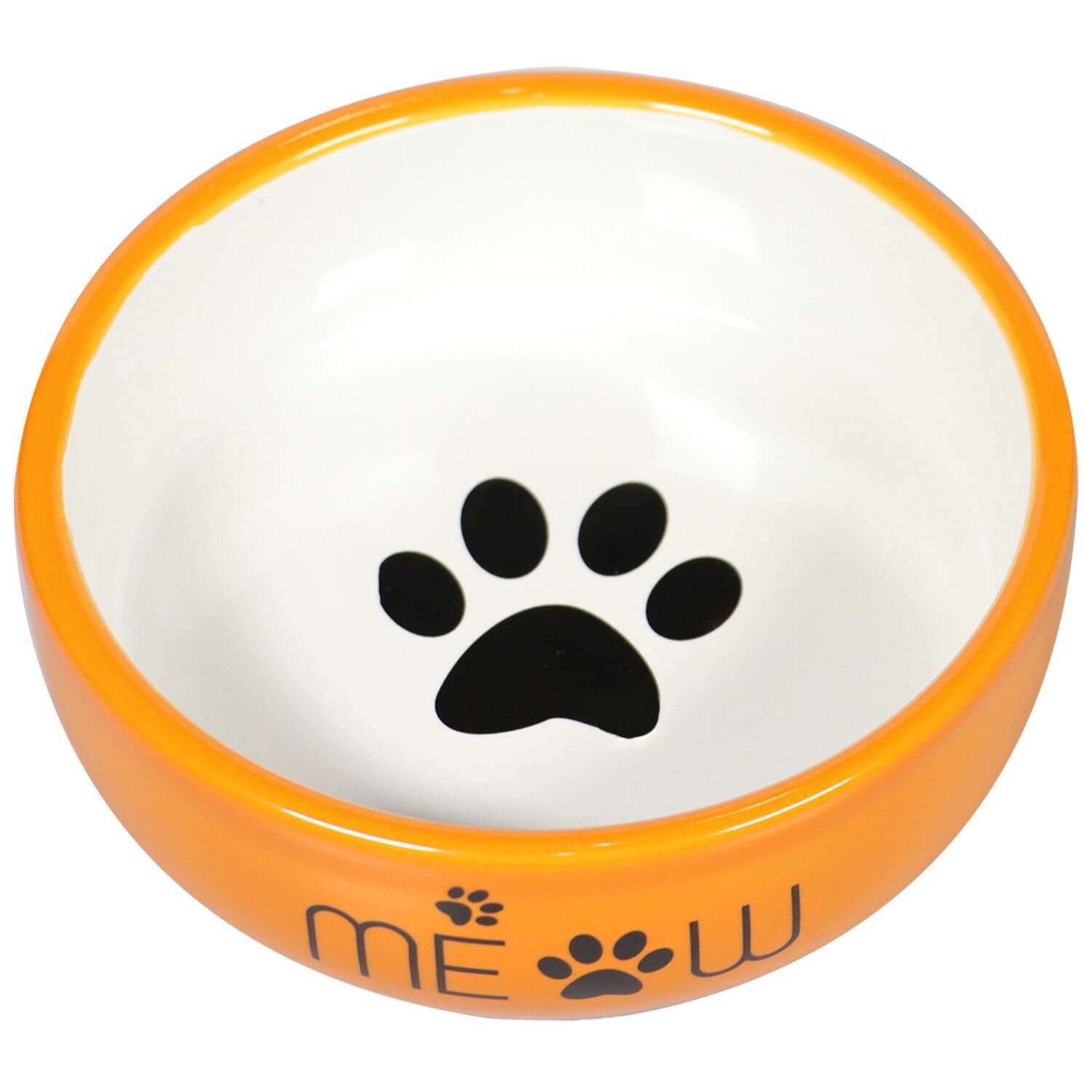 Миска Mr.Kranch керамическая для кошек MEOW 380 мл, оранжевая VLT-MKR021016