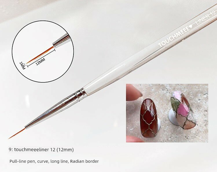 TM Прозрачная ручка Кисть LINER12 для линейного рисования маникюра