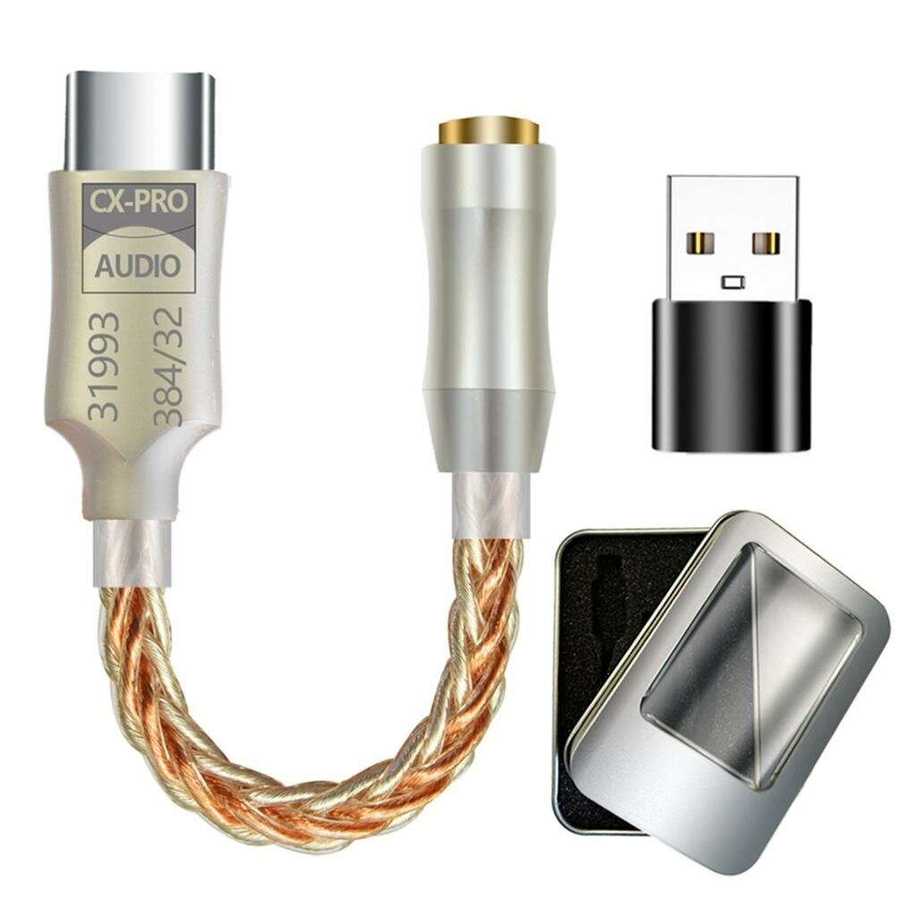 Адаптер USB-C на 3.5 мм с чипом CX31993, Золотой