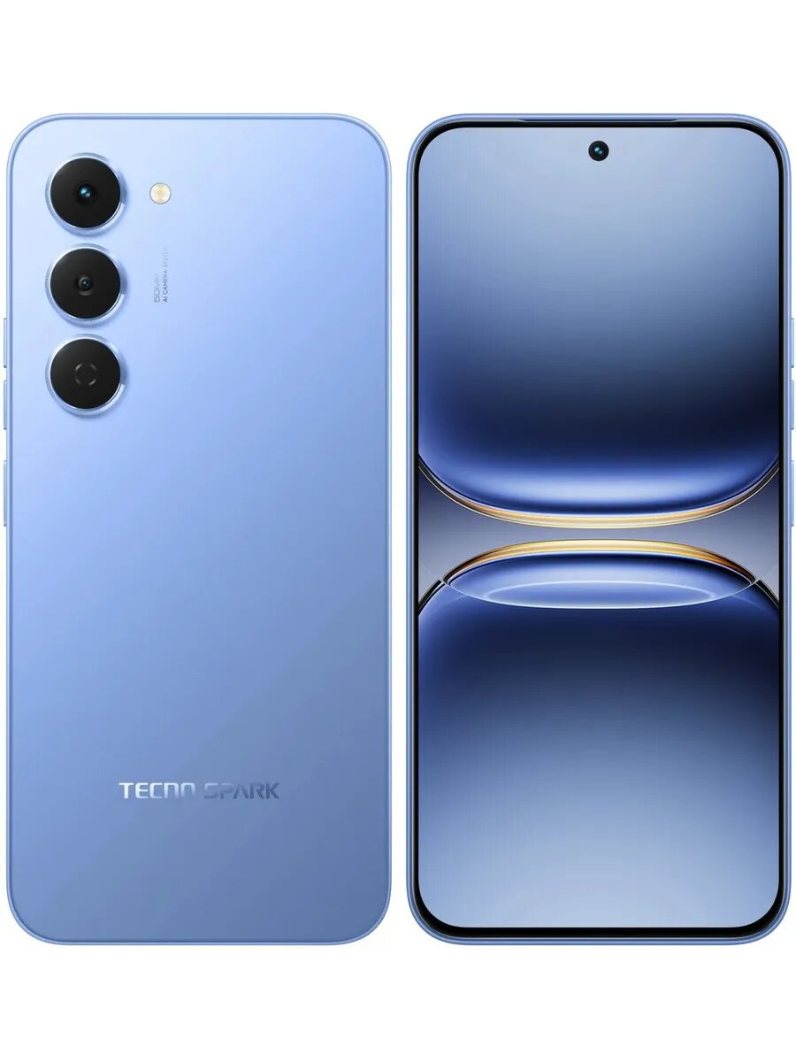 Смартфон Tecno Spark 40 Pro 8 ГБ/256 ГБ Синий Ростест, NFC, экран 6.78" AMOLED, камера 50 Мп — фото 1
