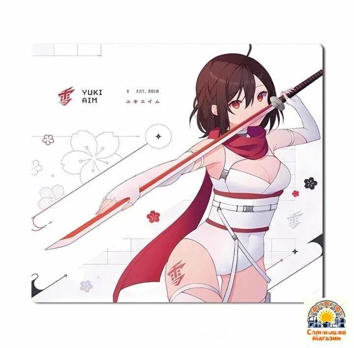 Коврик для мышки YUKI AIM S разноцветный с аниме героиней для геймеров