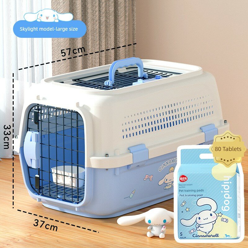 Собачья переноска Hello Kitty с окном для крупных собак и кошек до 20 фунтов (в комплекте: подстилка, миска и