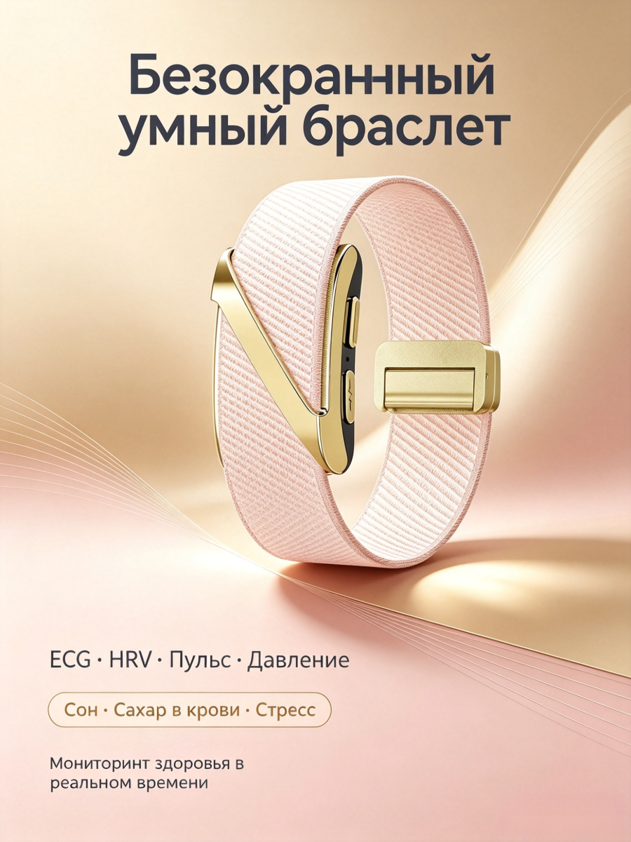 Умный браслет Г банд, фитнес-трекер, безэкранный, с датчиками, IP68, Bluetooth 5.3