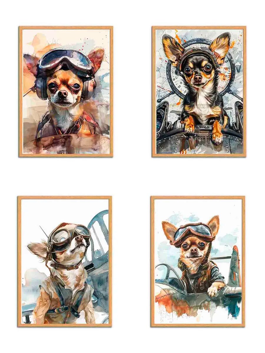 Чихуахуа Пилот, 4 Плаката, 30x21см
