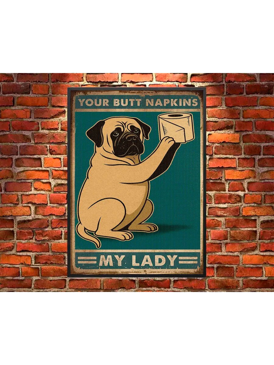 Английский мастиф, собака, Your Butt Napkins, Плакат