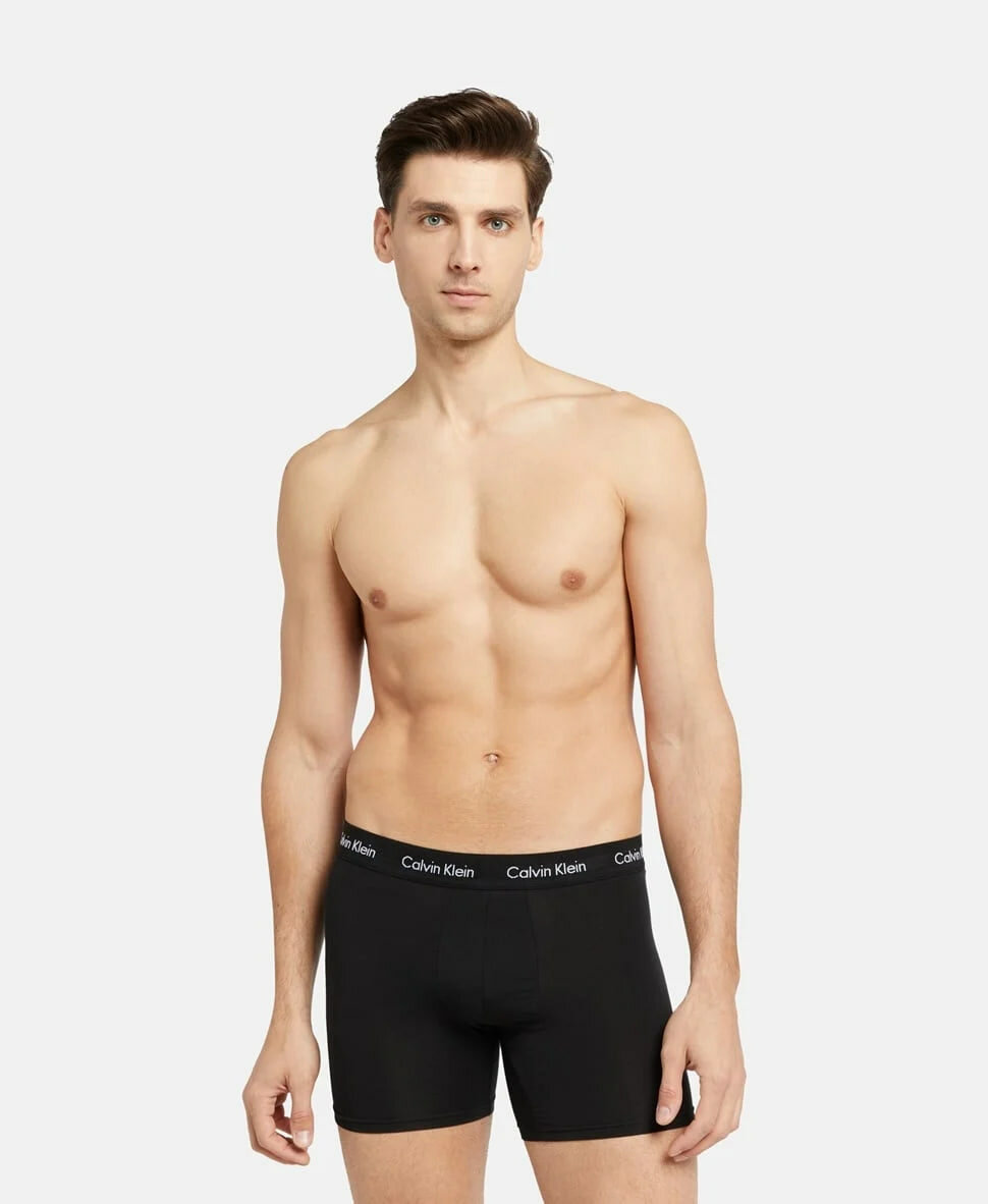 Трусы CALVIN KLEIN Boxer Brief, комплект из 3 шт., размер L, черный — фото 1