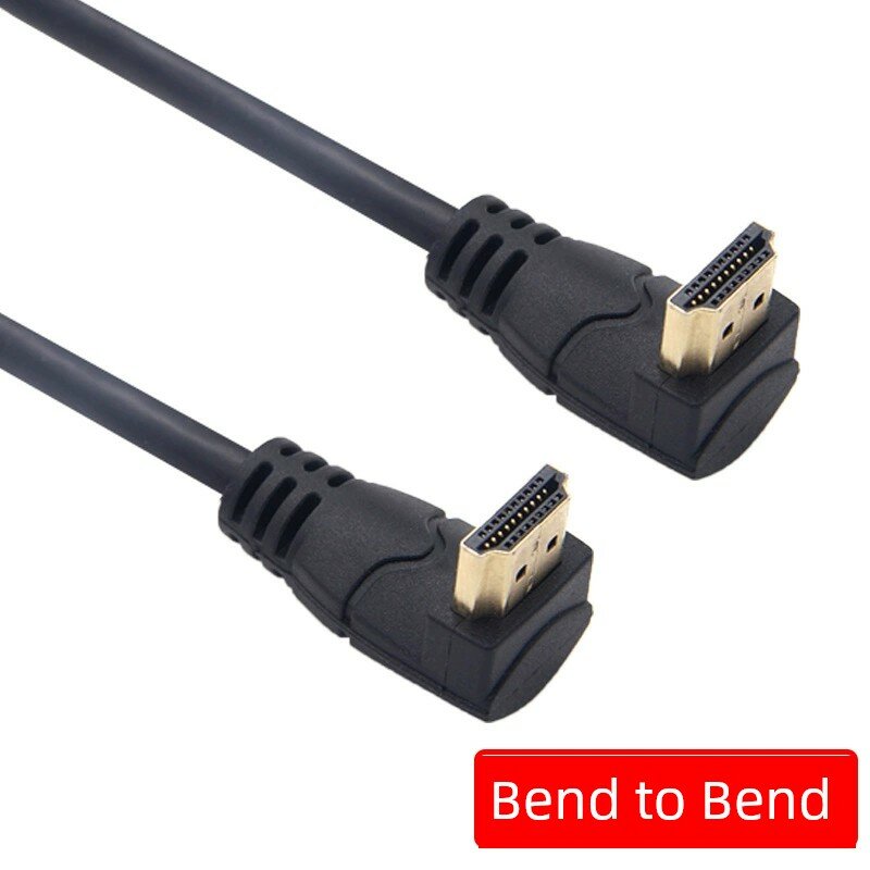 Кабель HDMI 2.1 с двойным изгибом 90°: верх к верху, длина 0.5 м для компьютера, монитора