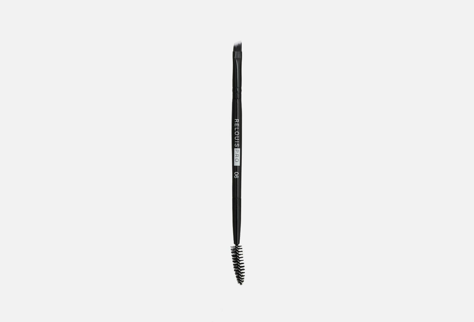 RELOUIS Кисть косметическая PRO двусторонняя для бровей Brow Eyeliner Brush №6