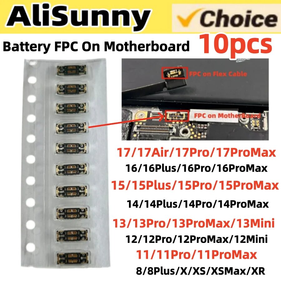 10 шт. FPC-кабель для iPhone 17 Air, 15 Pro Max, 14, 13, 12, 11 Pro Max,