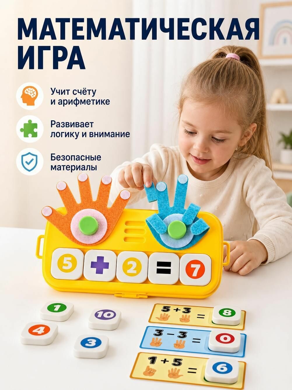 Детская игра из фетра "Математические пальчики"