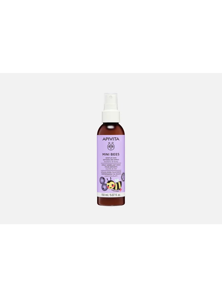 APIVITA MINI BEES blueberry & honey Детский спрей для легкого расчесывания волос 150 мл