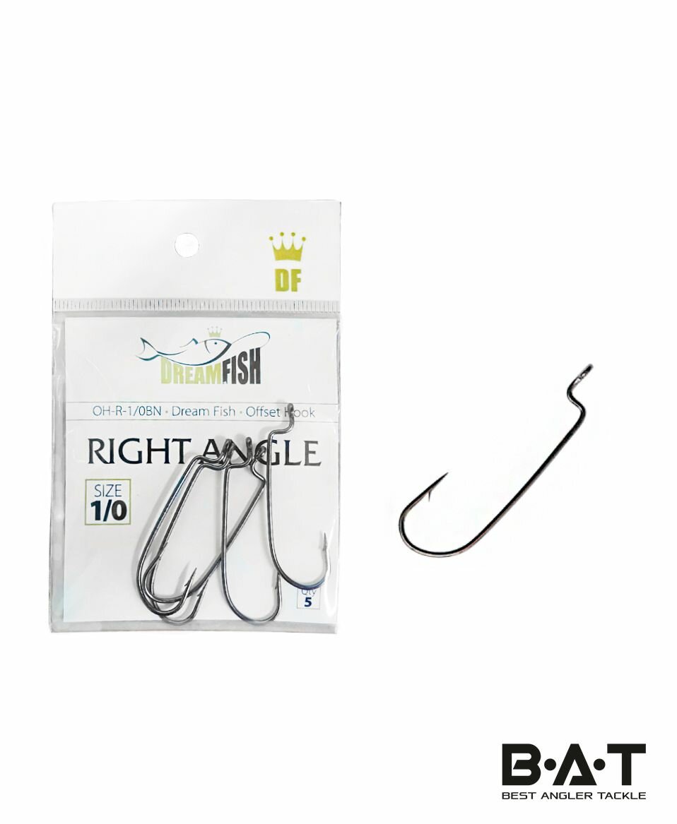 Крючки офсетные DreamFish Right Angle BN #3/0 Упаковка 25 штук