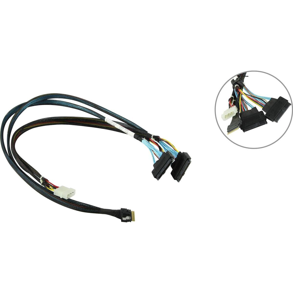 LR-LINK LRSF5439(8i)-0.7M Кабель SFF-8654 (x8)- 2xSFF-8639