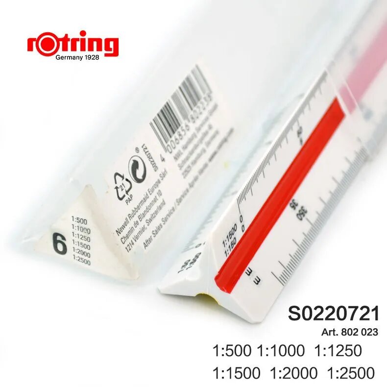 Треугольная масштабная линейка Rotring engineering drawing ruler 30 см, T6 S0220721