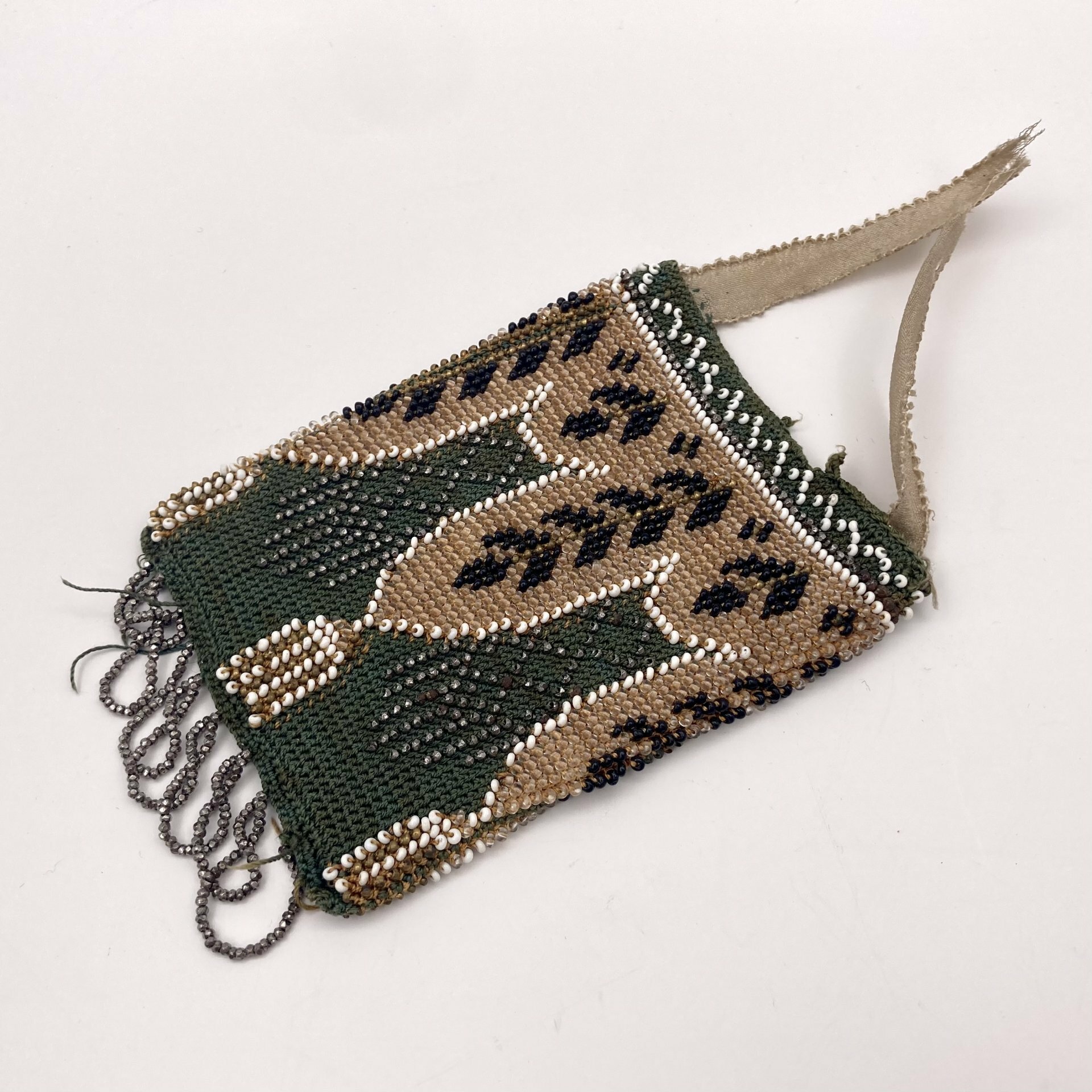 Кошелек (миниатюрная сумка) в стиле модерн, ткань, бисер, Россия, 1900-1930 гг.
