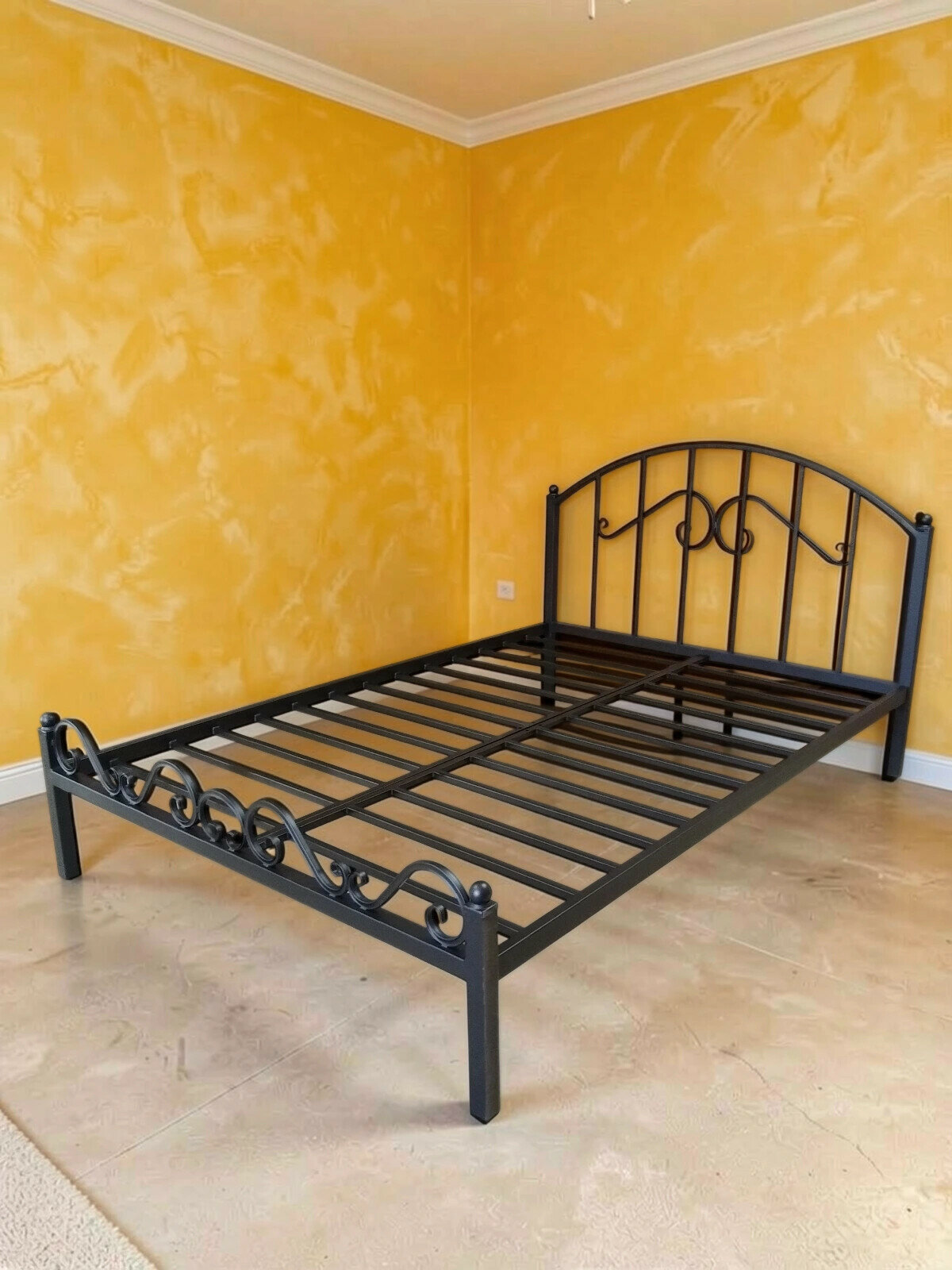 Кровать Loft Mebel Ариэль-2, кованая, двуспальная, черное муар, 180см x 200см