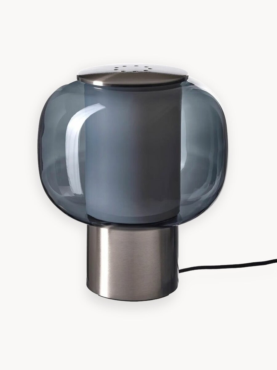 Настольный светильник IKEA HÖGVIND I654, E14, тёплый белый свет, никель, стекло, 25х22х25 см