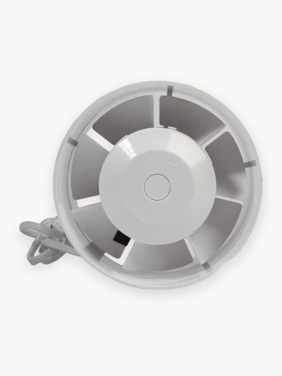Канальный осевой вентилятор вытяжной бытовой D 125 мм, диаметр 125 мм (для кухни, ванной, санузла, туалета)