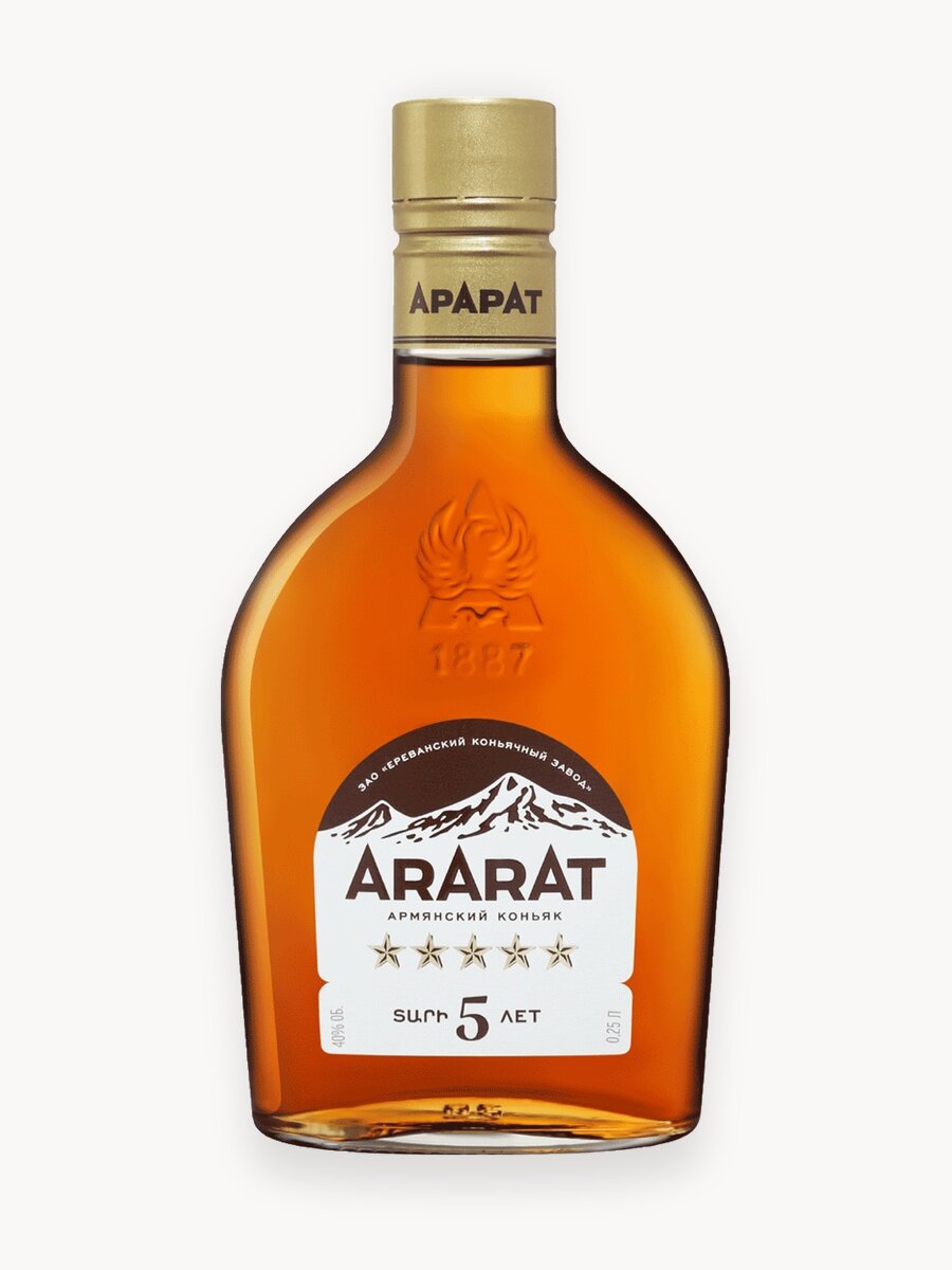 Коньяк "Арарат" Пять Звезд, 5-летняя выдержка, Армения, 0.25 л