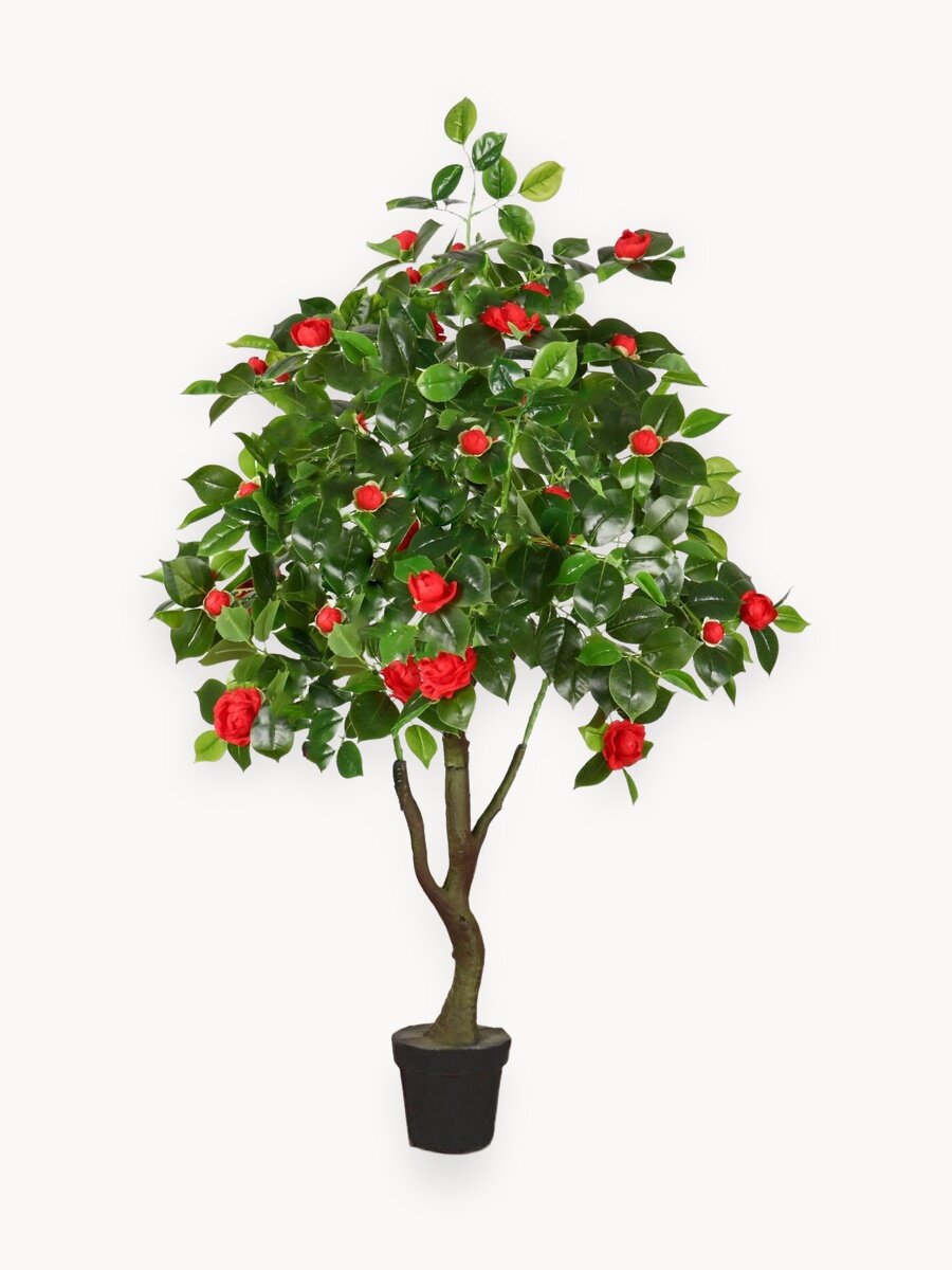 Куст искусственный "Роза кустовая" с горшком, 120 см, микс